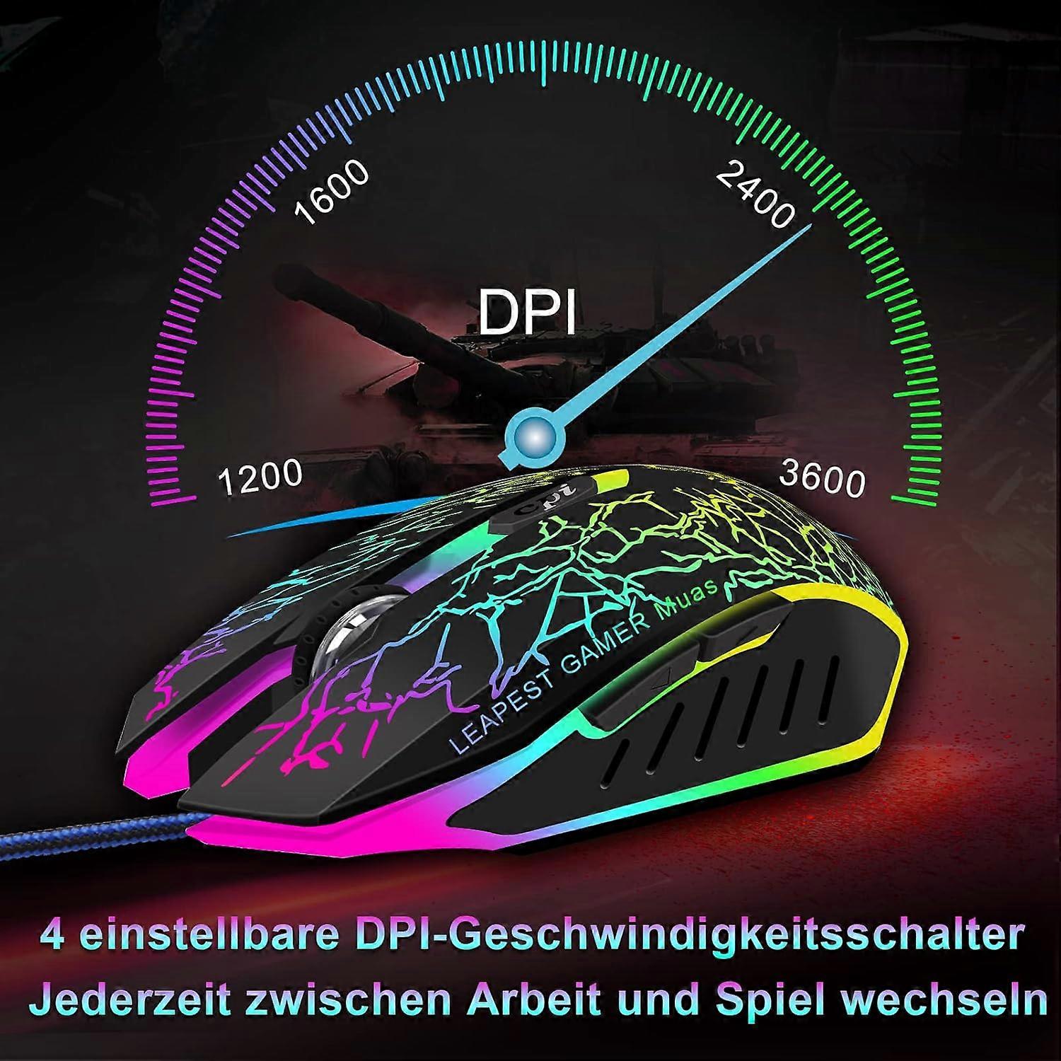 PC Mouse with Cable, Optical USB Gaming Mouse for Desktop/Laptop, 1200 ...