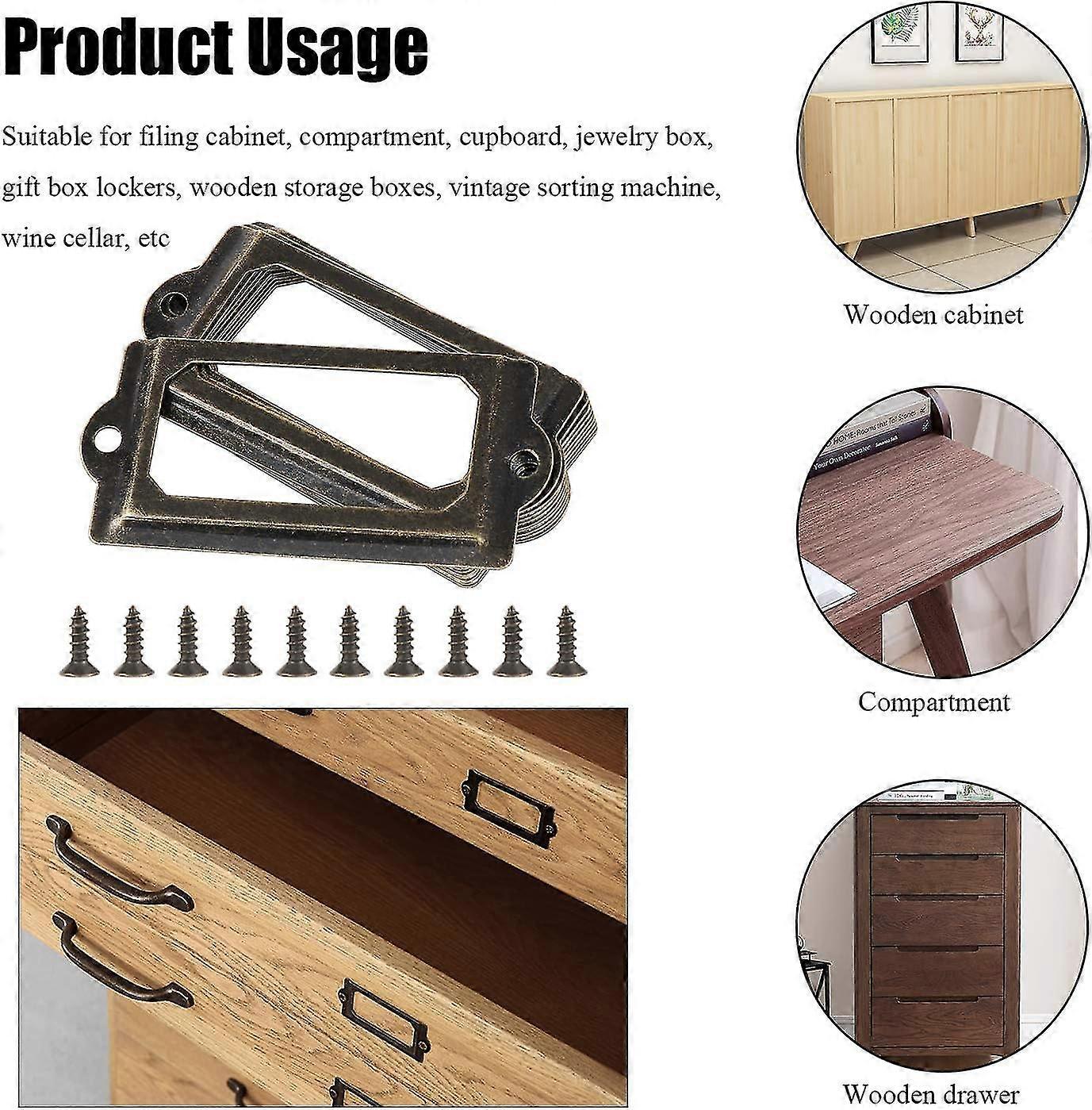 Pack Of 15 Metal Label Holders With Screws For Desk, Bookcase ...