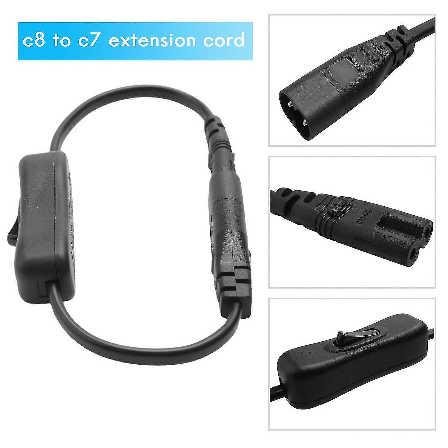 Power Extension Cord, Iec320 C7 to C8 Power Adapter Extension Cord with ...