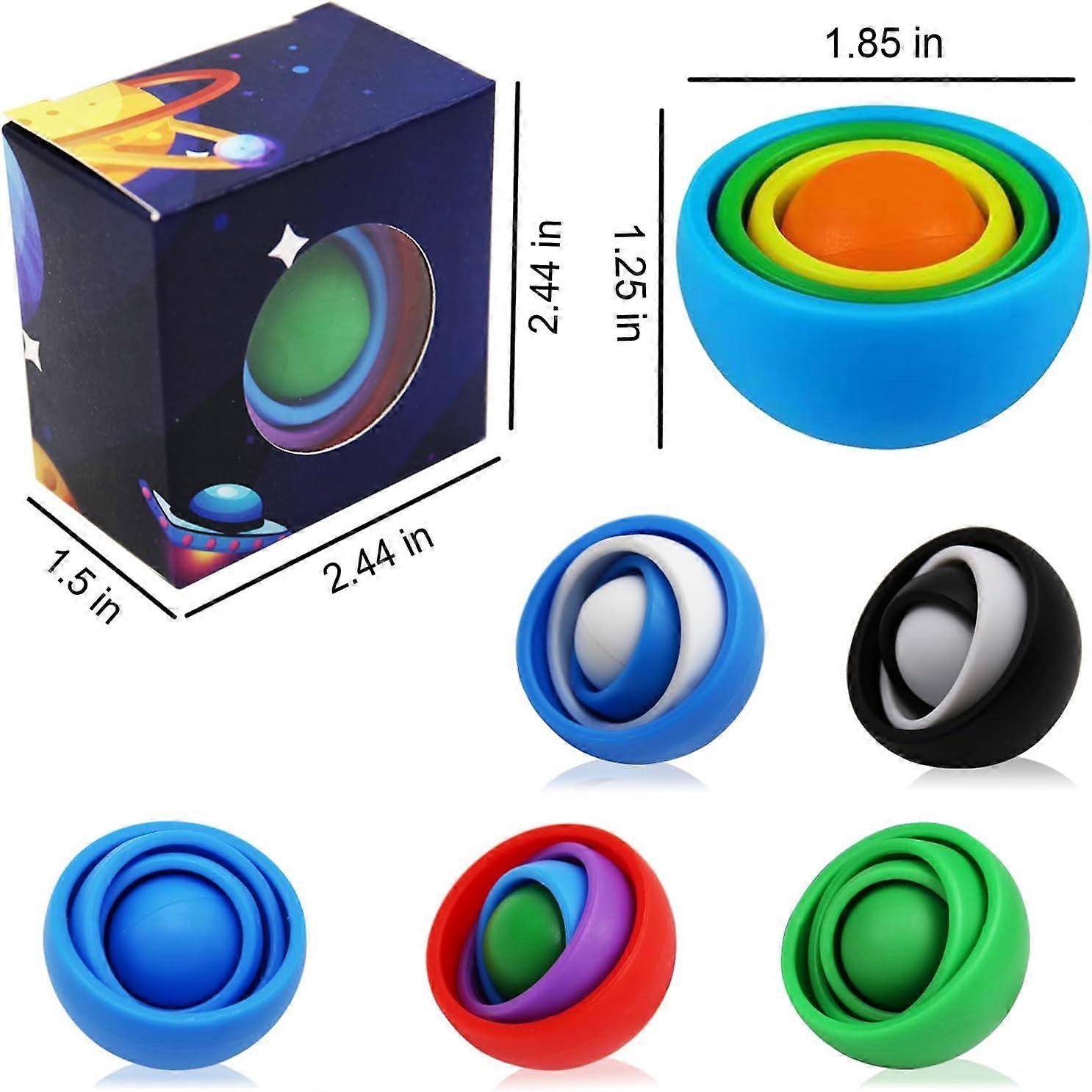 2 Pack Gyroscope Fidget, Fidget Spinner Ball Multilayer Infinite Flip ...