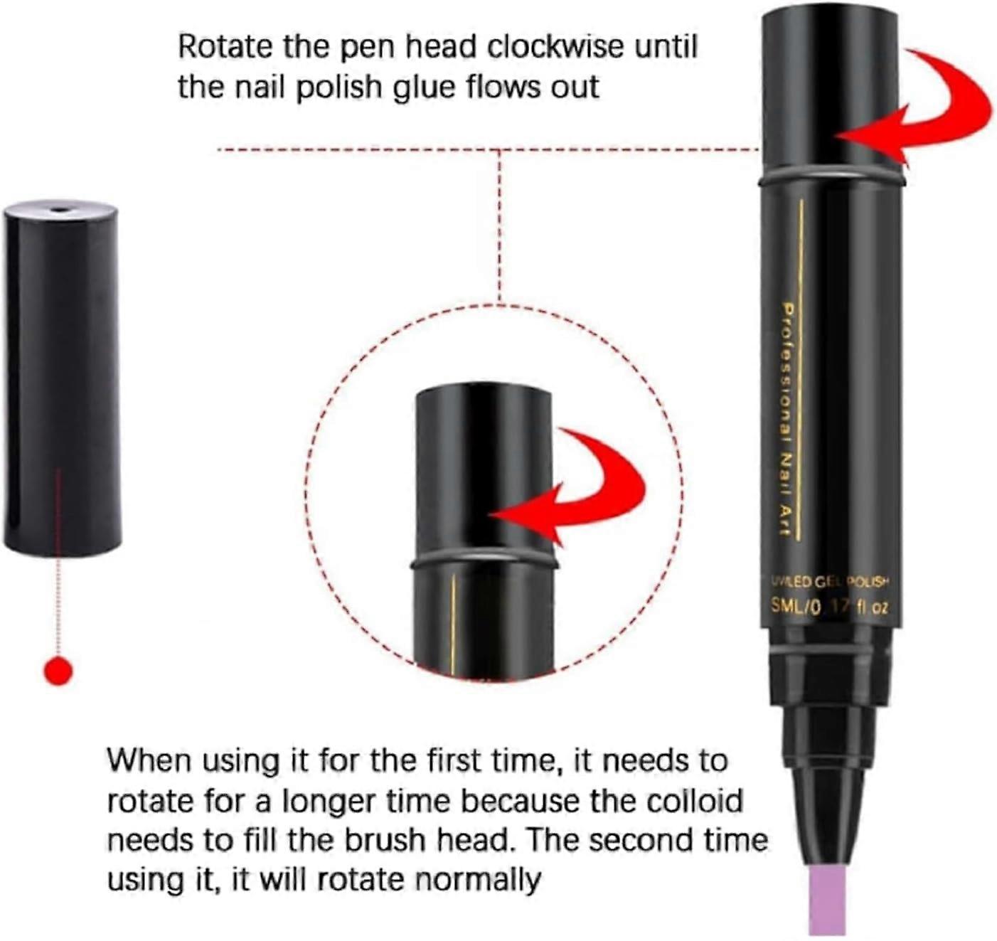 Nail Polish Pens, 36 Color Nail Polish Gel Pen 5 ml, 3 In 1 Gel Nail ...