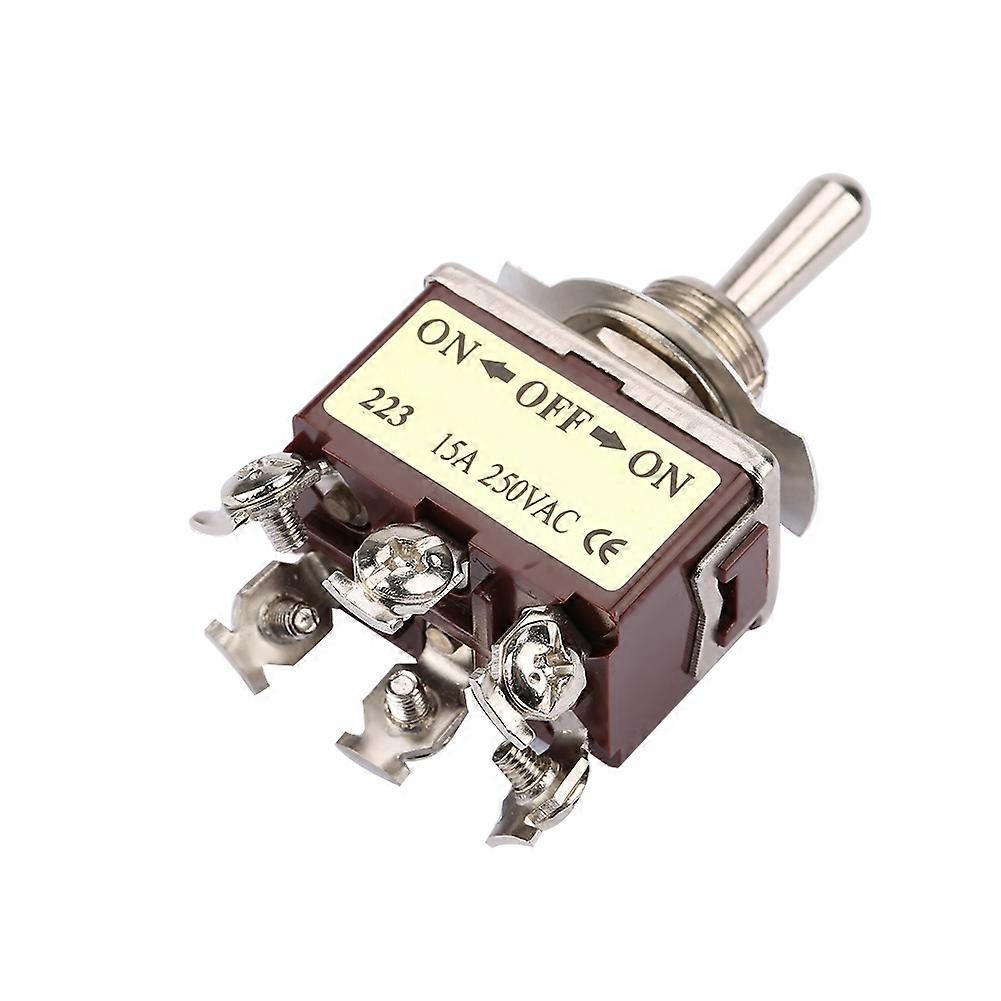 On OFF on 3 Position Momentary Toggle Switch 6 Pin 12mm 15A 250VAC ...