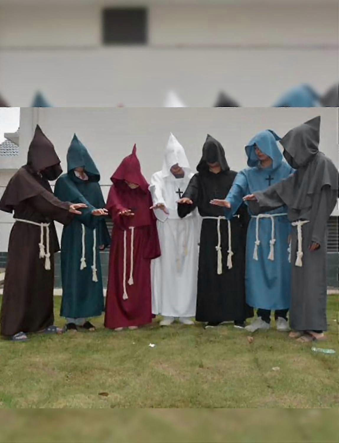 Unisex Adult Medieval Robe Costume Hooded Robe Cloak Friar Priest ...