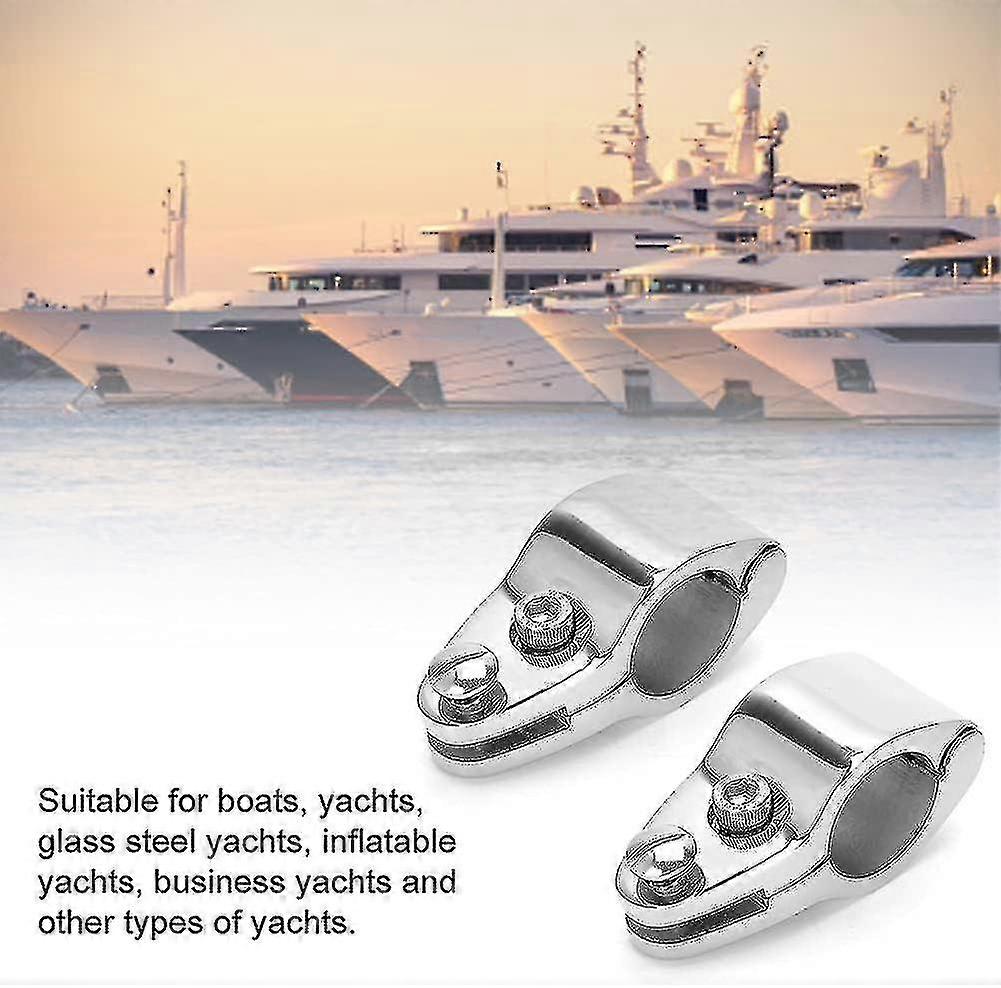 2 Pieces 316 Stainless Steel Marine Pipe Clamps Boat Top Hinge Claw ...