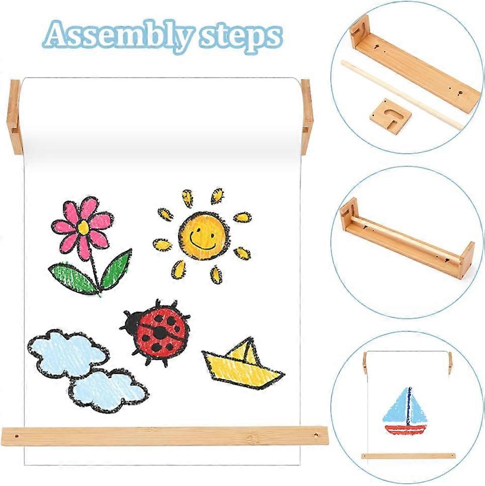 Wall Mount Kraft Paper Roll Holder for 12-Inch Paper Wooden Easel Paper ...