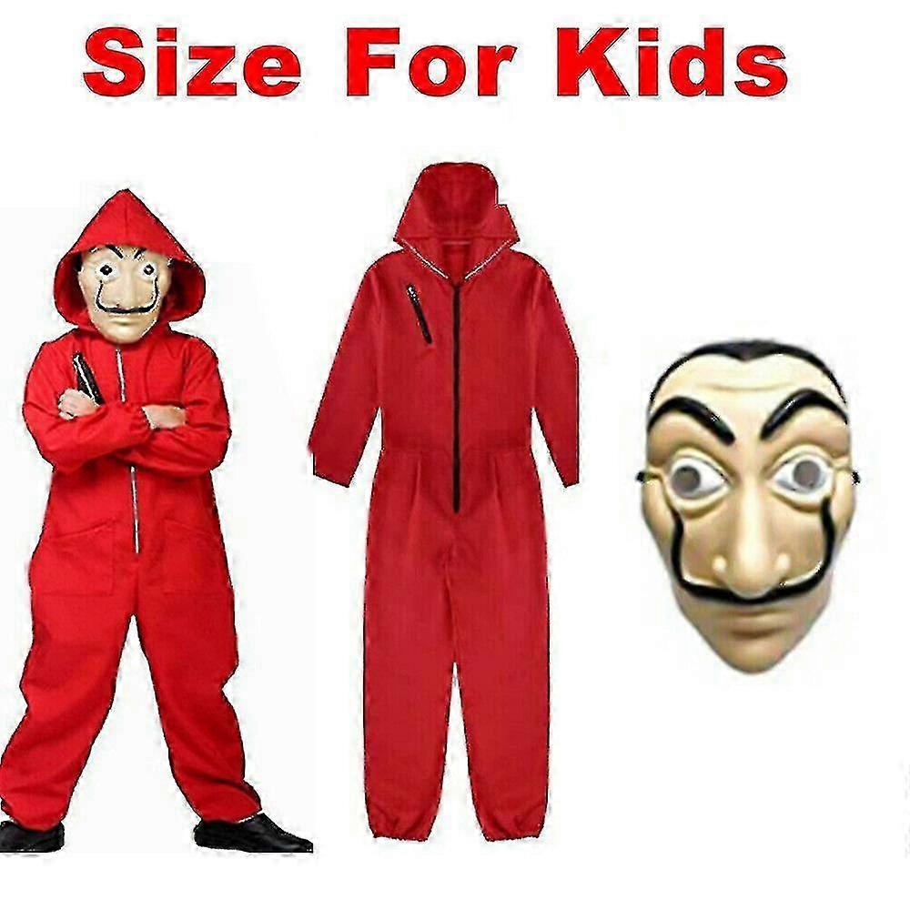 Money Heist Fancy Dress Cosplay Costume Jumpsuit Mask Halloween Part Z ...