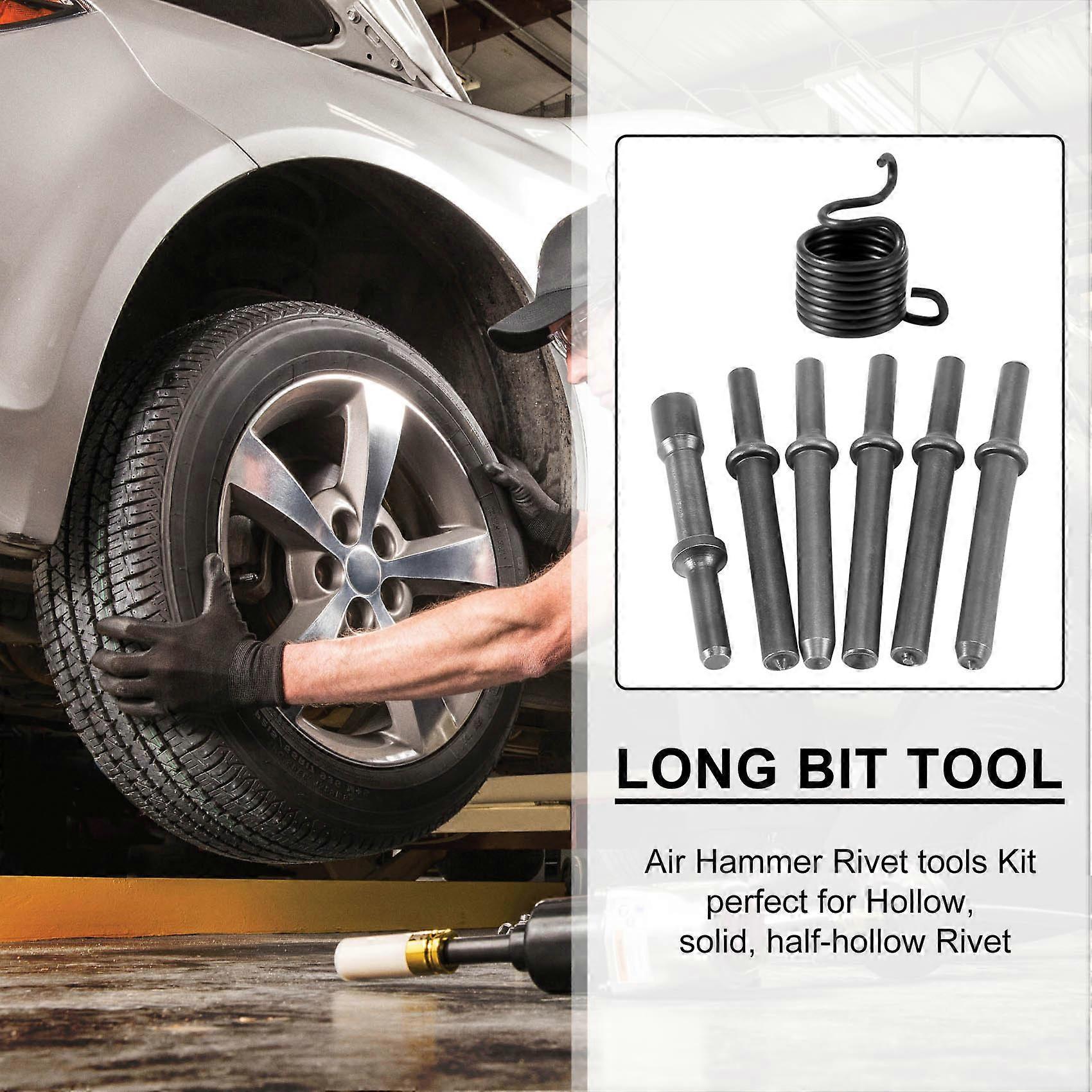 7 Pcs Great Heavy Duty Smoothing Pneumatic Air Rivet Hammer Tools Kit ...