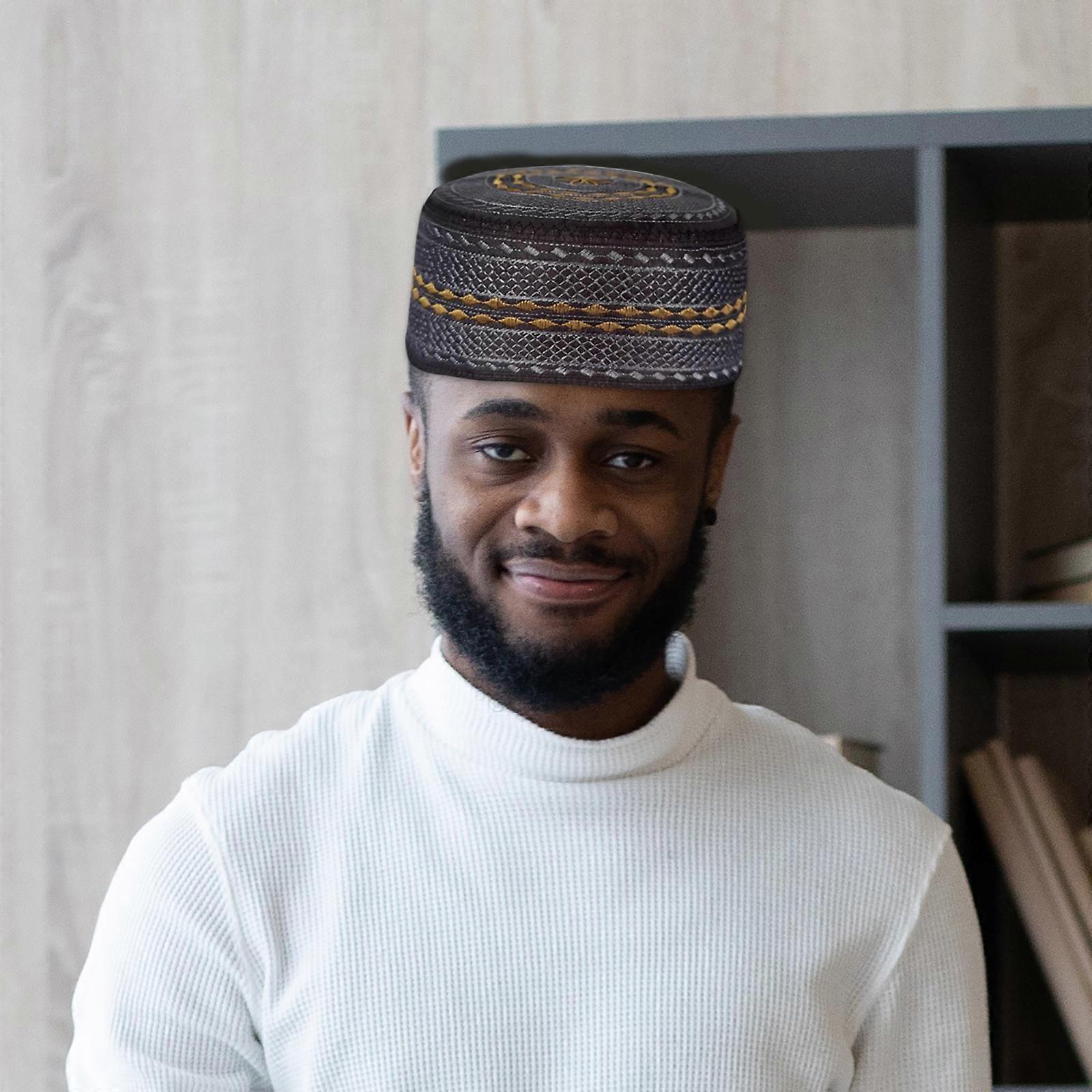 Fashion Muslim Islamic Prayer Hat Indian Hat Topi Kufi Round Caps Eid ...