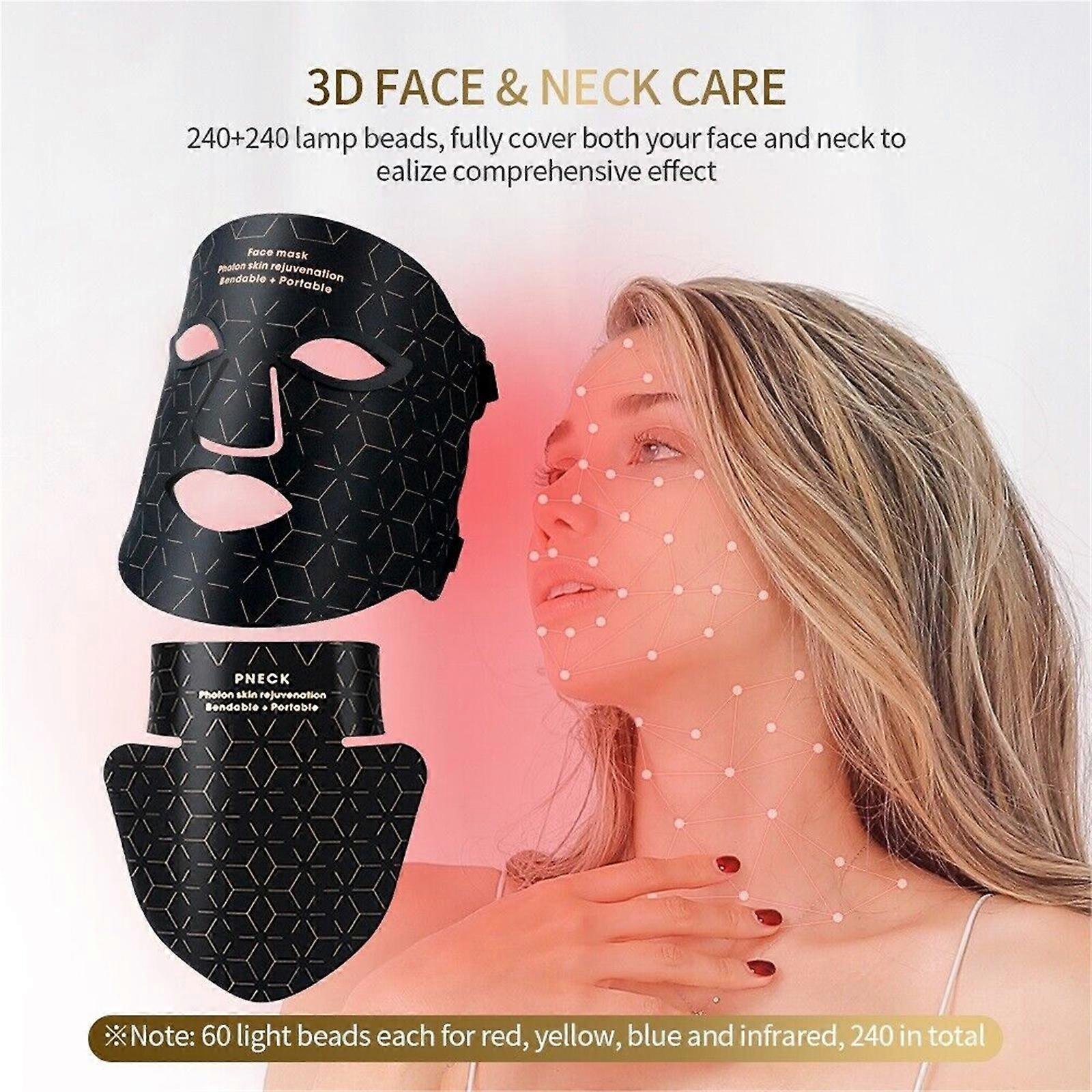 LED Phototherapy Silicone Beauty Mask Skin Rejuvenation Anti Wrinkle ...