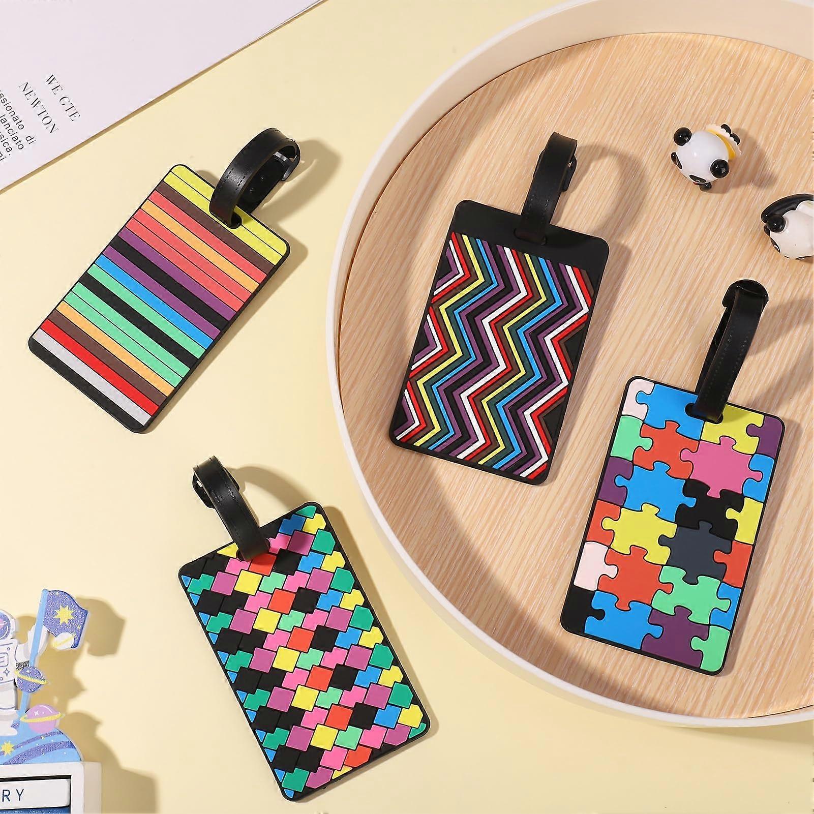 4 Pcs Luggage Tags for Suitcases PVC Secure Suitcase Tags with Name ID Card Suitcase Baggage ...