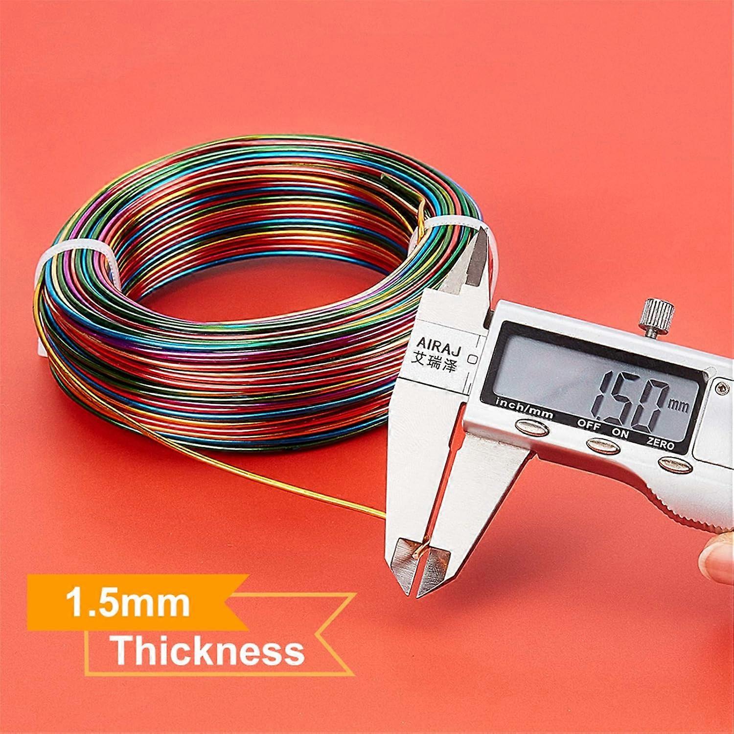 15 Gauge 136 Feet Multicolor Jewelry Craft Wire Gradient Color Aluminum ...