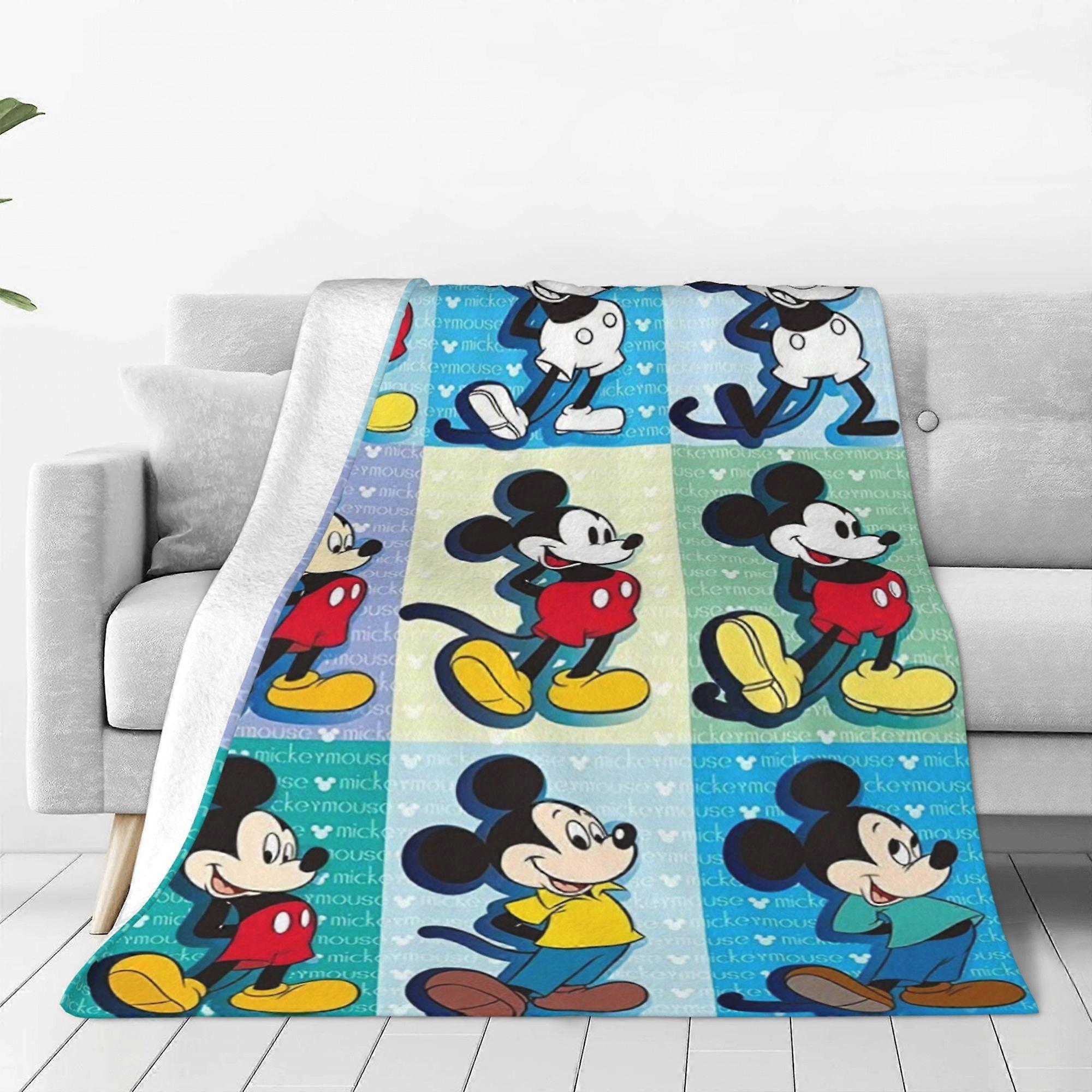 Mickey Mouse Throw Blanket Soft Plush Travel Blanket For Bedroom Living ...