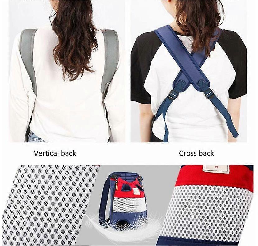 Red and Blue Grid Dog Backpacks Medium Dog Bag Dog Carrier Bag ...