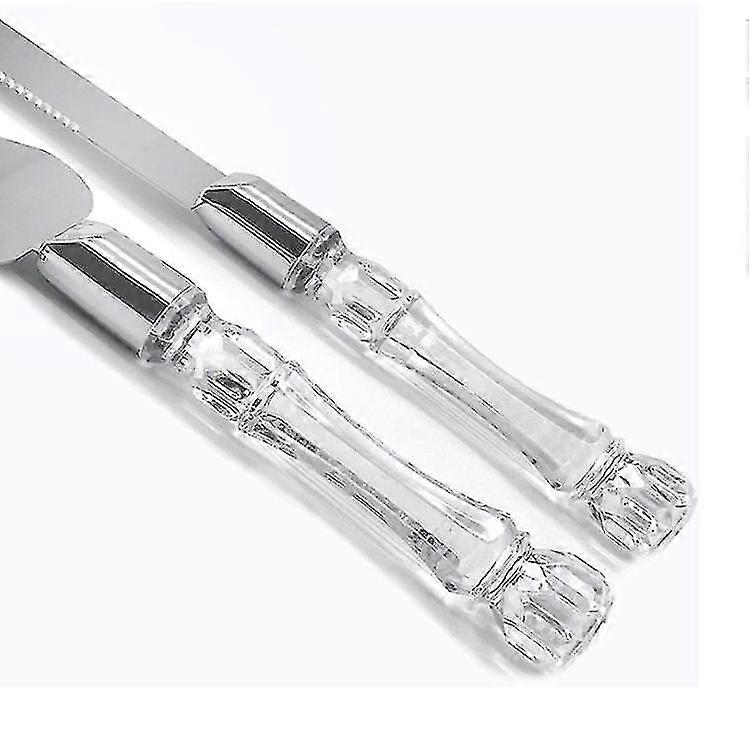 Wedding Cake Knife And Acrylic Stainless Steel Faux Crystal Handle ...