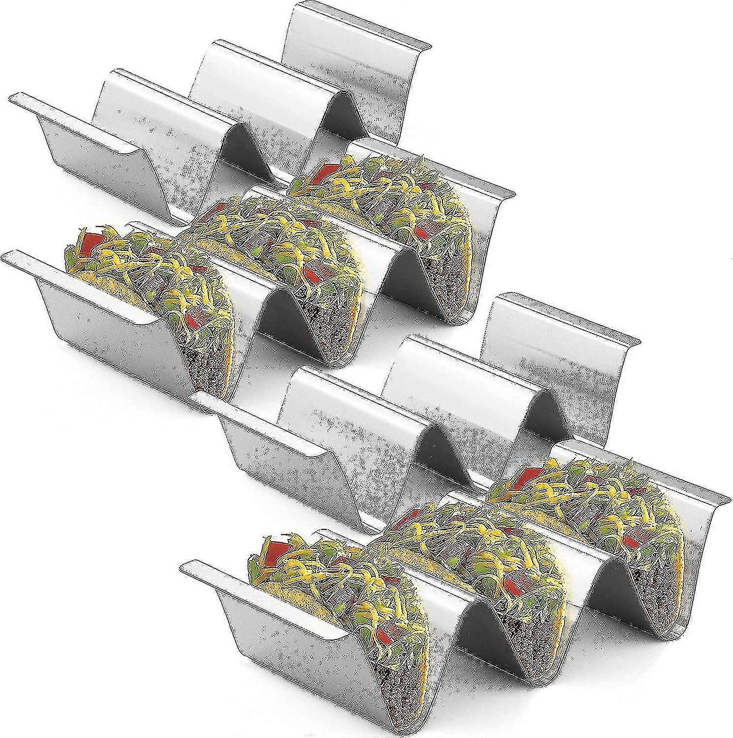 Taco Holder Stand,set Of 6 Stainless Steel Taco Tray,stylish Taco Shell ...