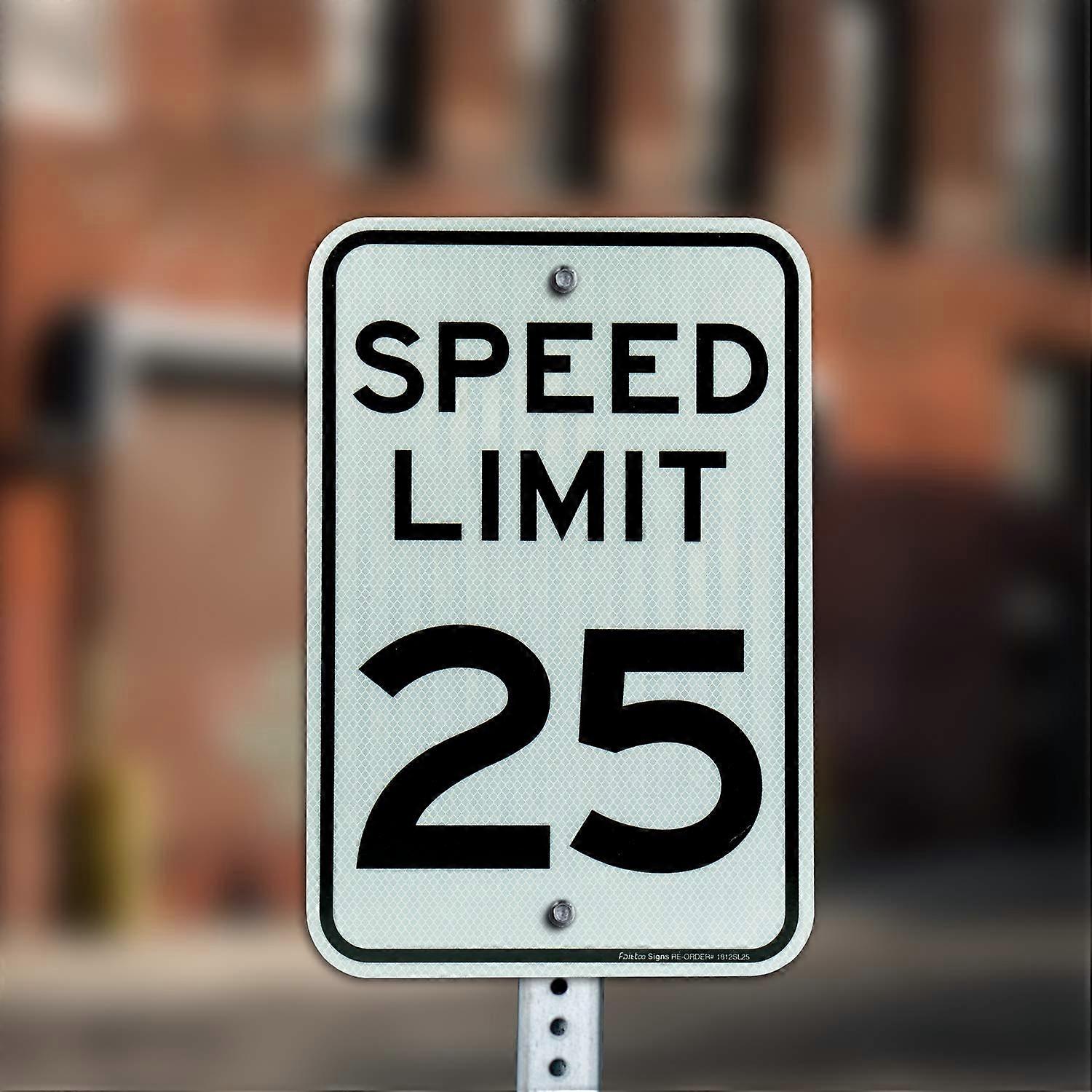 (2 Pack) Speed Limit 25 MPH Sign, Slow Down Sign, Traffic Sign,8 x 12 ...