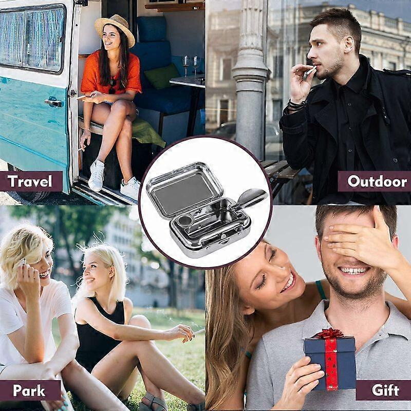 Portable Ashtray Pocket Ashtray Stainless Steel Mini Ashtray With Lid ...