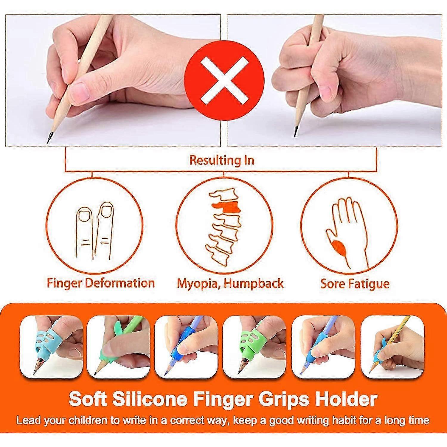 18 Pcs Pencil Grips for Children Handwriting, Pen Holder Training Grip ...