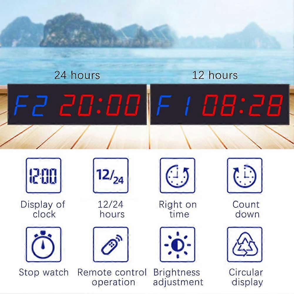 LED Large Screen Gym Timer 1.5Inch Digital Training Studying Count Down ...