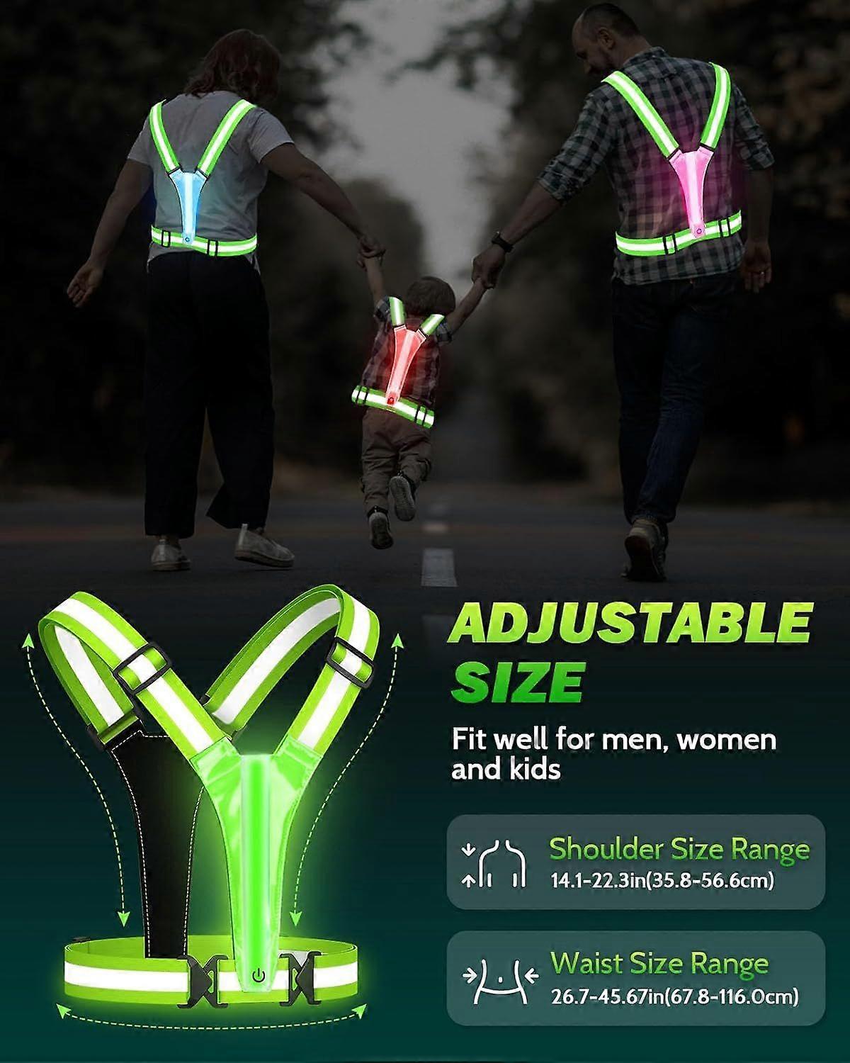 LED Reflective Running Vest, 5 Colors Light Up Running Vest ...