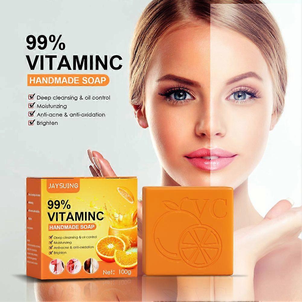 2Pcs Brighten Soap Vitamin C Handmade Soap Face Body Skin Whitening ...