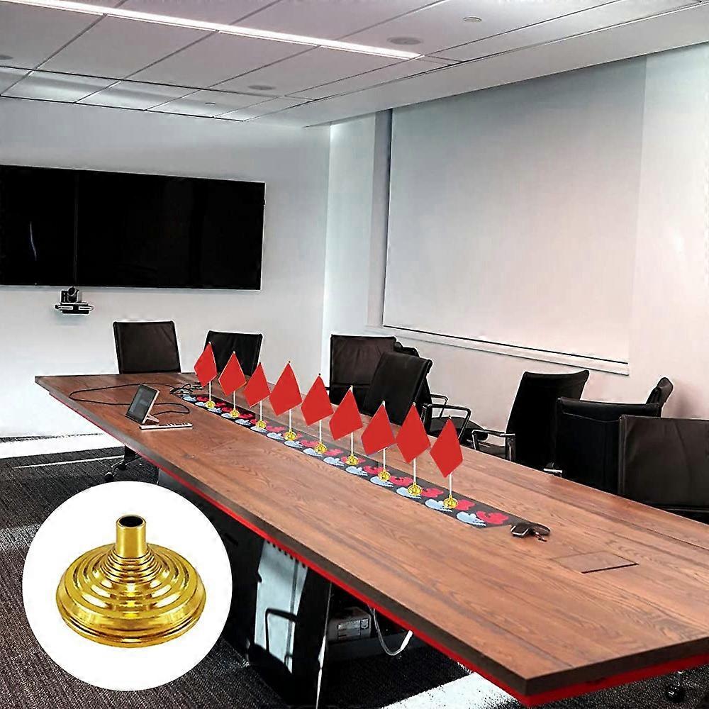 25Pcs Gold Mini Hand Held Flag Stand Base Table Flag Base Bar ...