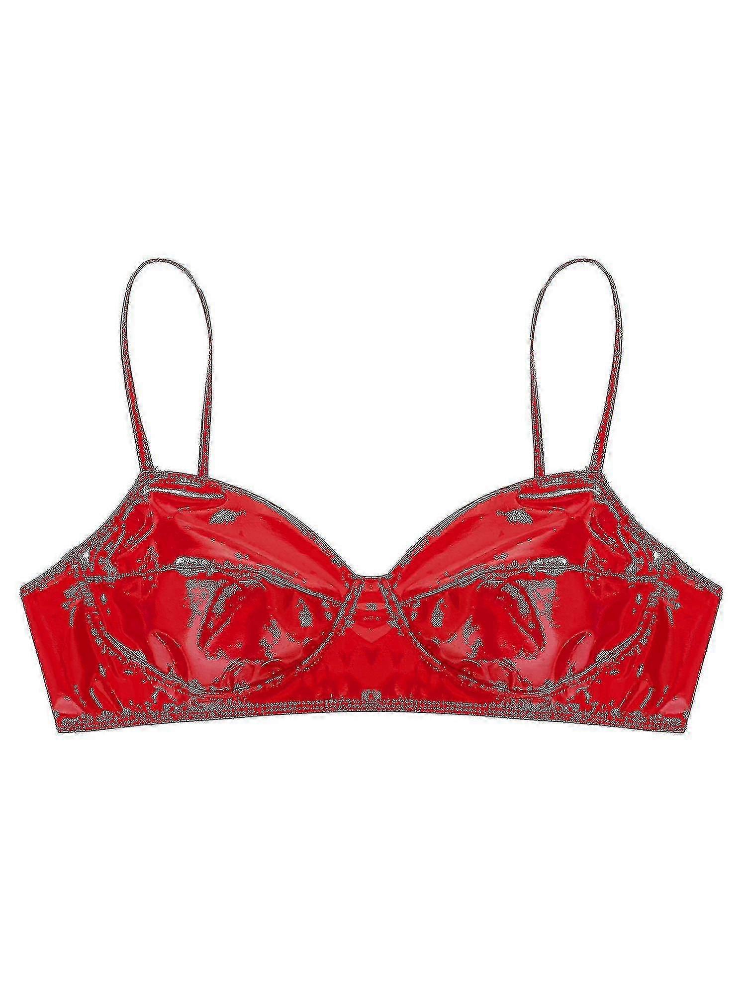 Patent Leather Bra - Sleek PVC Design for Women’s Fashion | Fruugo UK