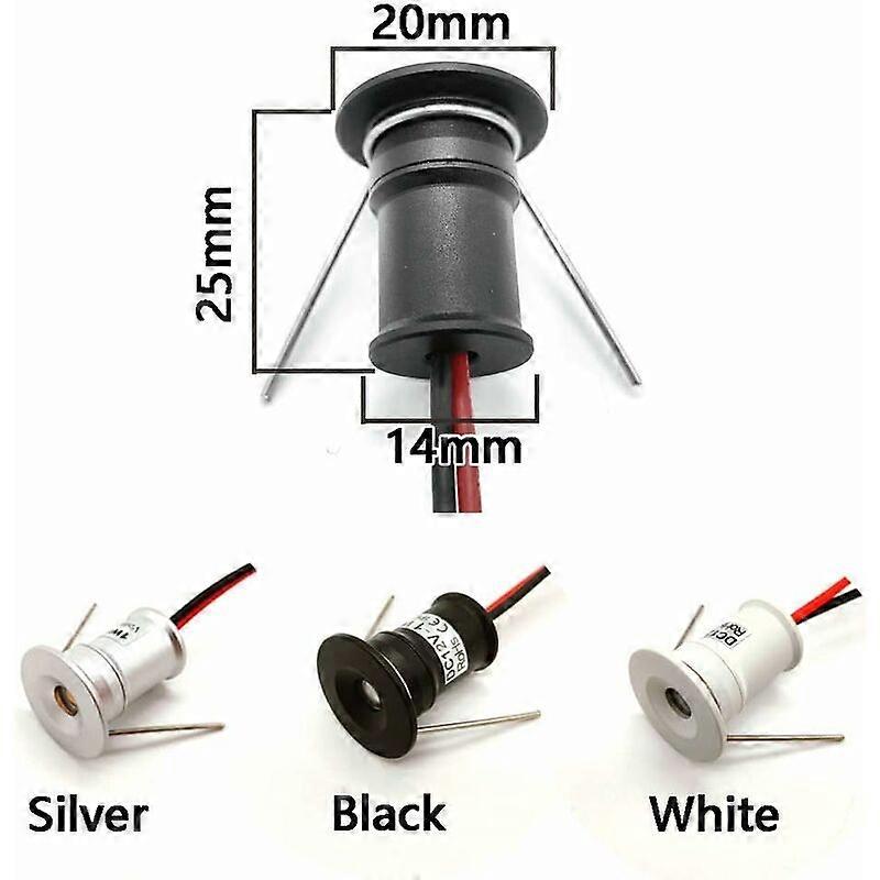 Black 9 Pack 12V 1W Mini LED Spotlights Recessed Ceiling Lights for ...