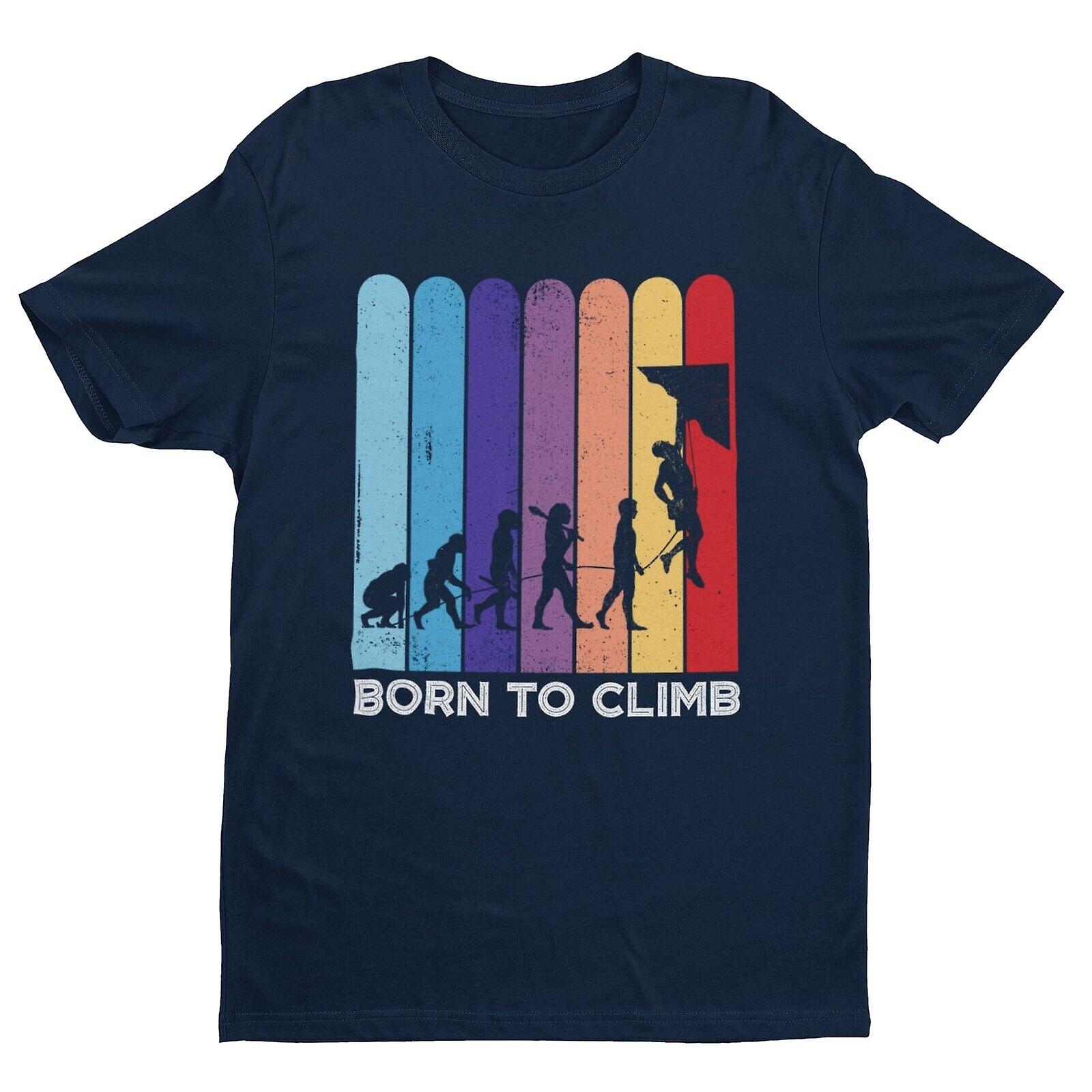 Funny Rock Climbing T Shirt Born To Climb The Evolution Of A Climber ...