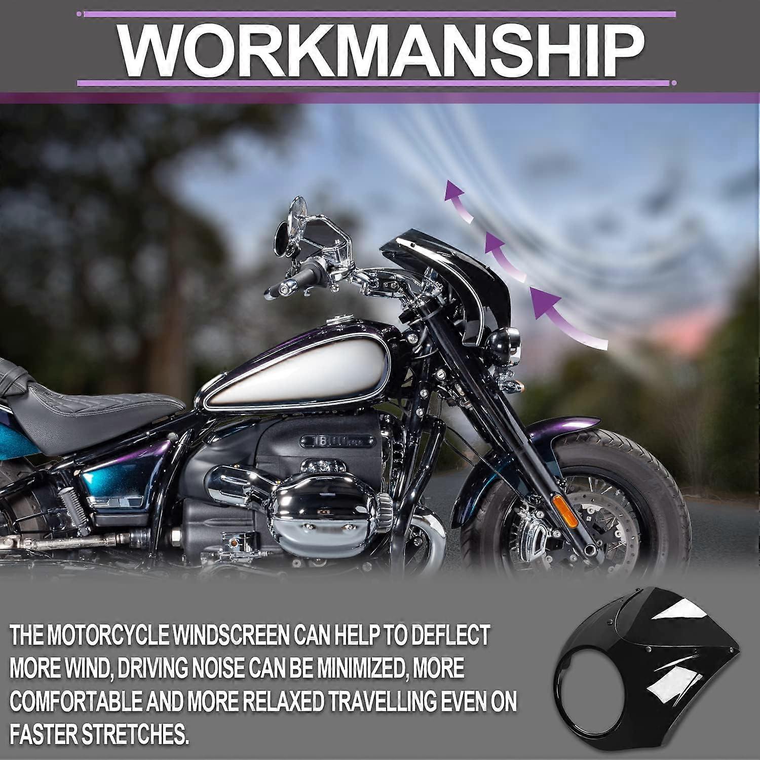 Headlight Fairing Round Windshield Windscreen Wind Deflector Compatible ...