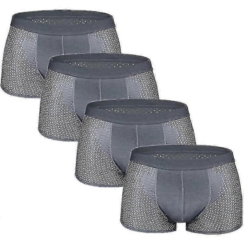 4pc Man Mesh Homme Bamboo Ice Silk Underwear Boxers Underpants | Fruugo UK