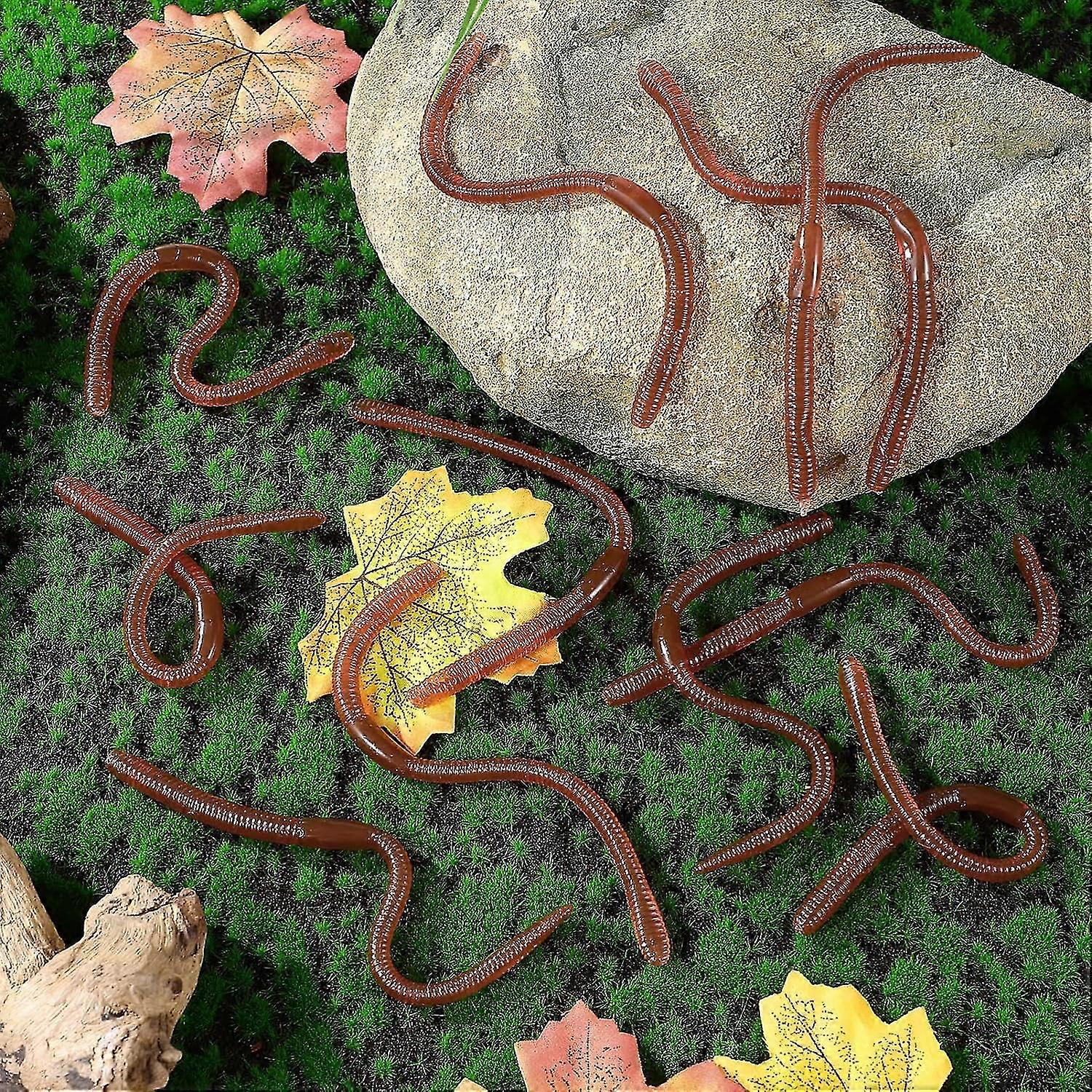 25 Pcs Stretchy Earthworms Realistic Earthworms Scary Props for Prank ...