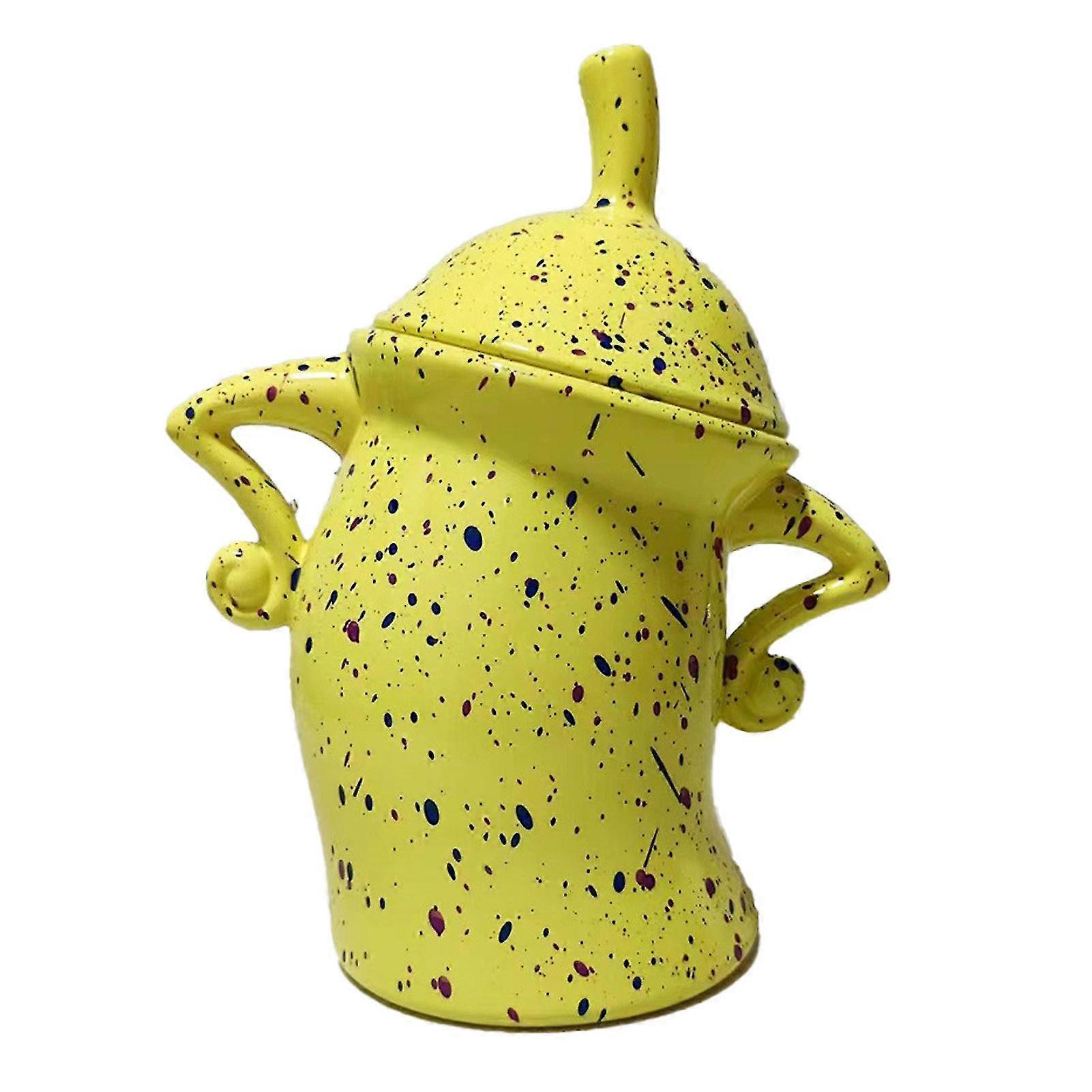 Canister With Attitude, Large Ceramics Jar With Lid, Cute Creative Food ...