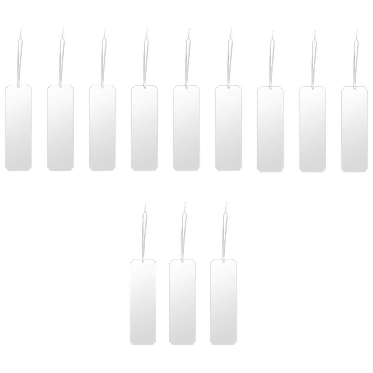 12 Pieces Clear Blank Acrylic Wedding Chair Tags DIY Hanging Ribbons ...