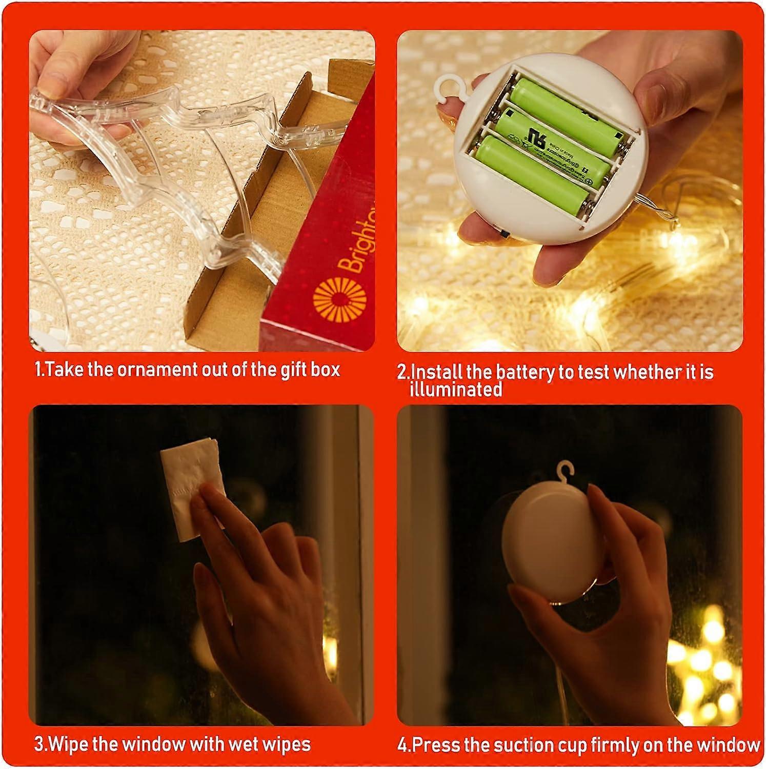 3 PCS Lighted Christmas Window Decoration Light up Window Silhouette ...