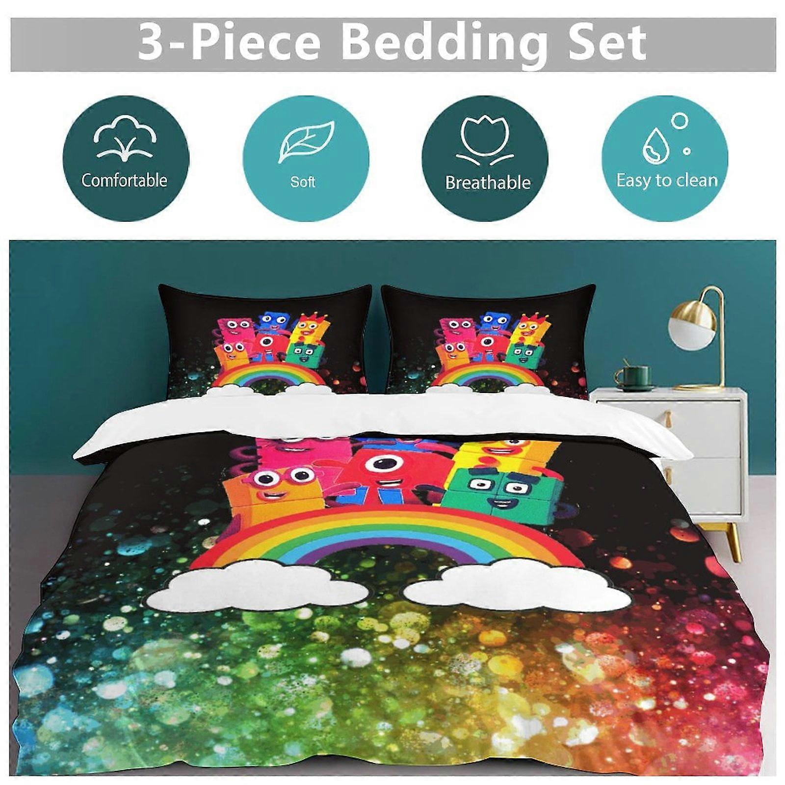 bedding set CA127 Numberblocks Bed Duvet Cover Microfiber Bedding Sets ...