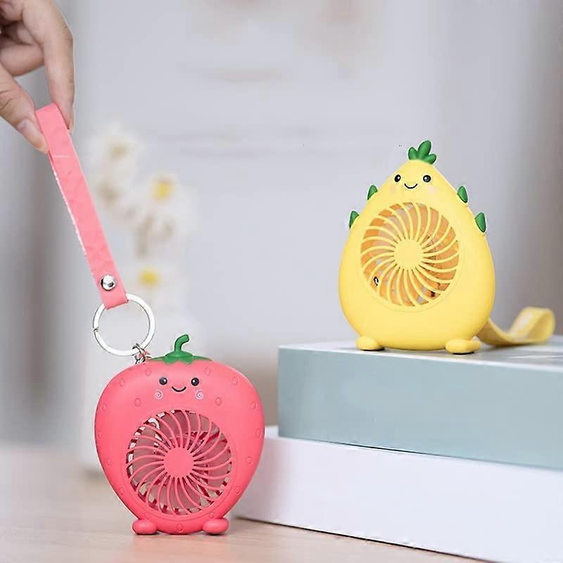 Cartoon mini fan USB rechargeable portable small fan cute fruit ...