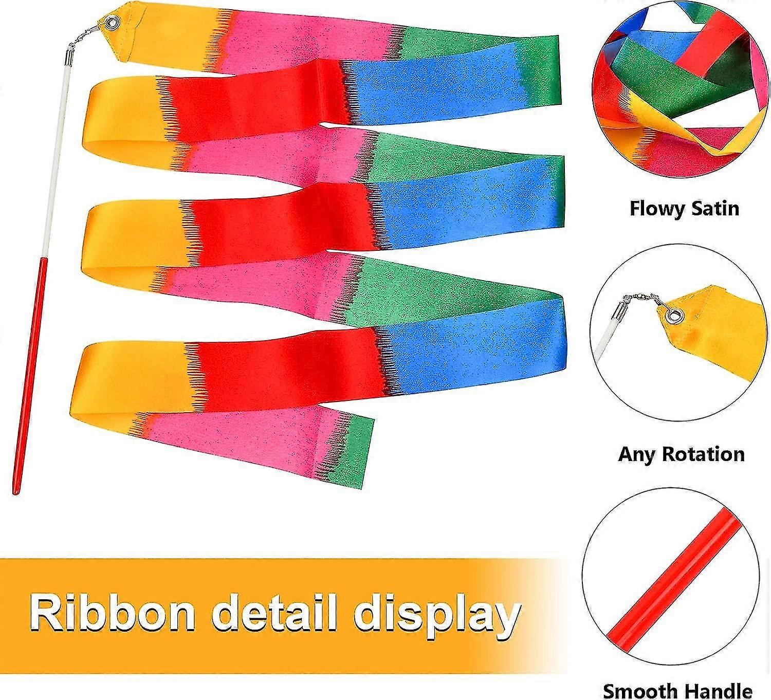 10 Packs Dance Ribbons Streamers, Colorful Gymnastic Dance Ribbons ...
