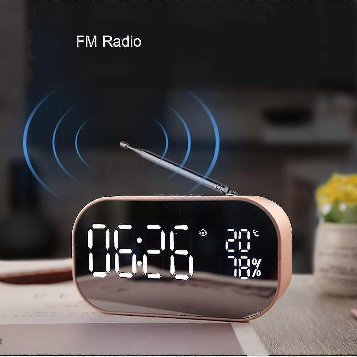 Wireless Bluetooth Speaker Clock,digital Mirror Radio Alarm Clock Usb ...