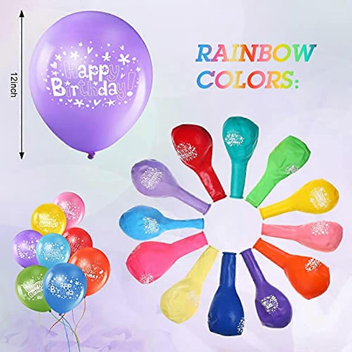 48 Pieces Happy Birthday Decorations Balloons 12 Inch Latex Colorful ...