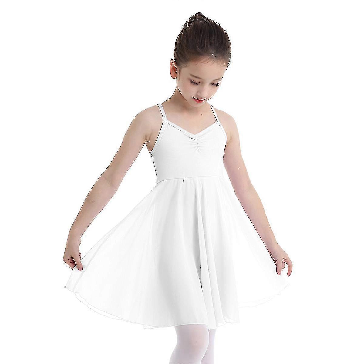 Iefiel Girls Ballet Dance Dress Spaghetti Straps Crossed Back For Kids ...