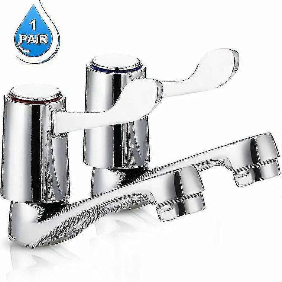 Bathroom Taps Lever - 1/2 Basin Taps Bathtub Set With Metal Knobs ...