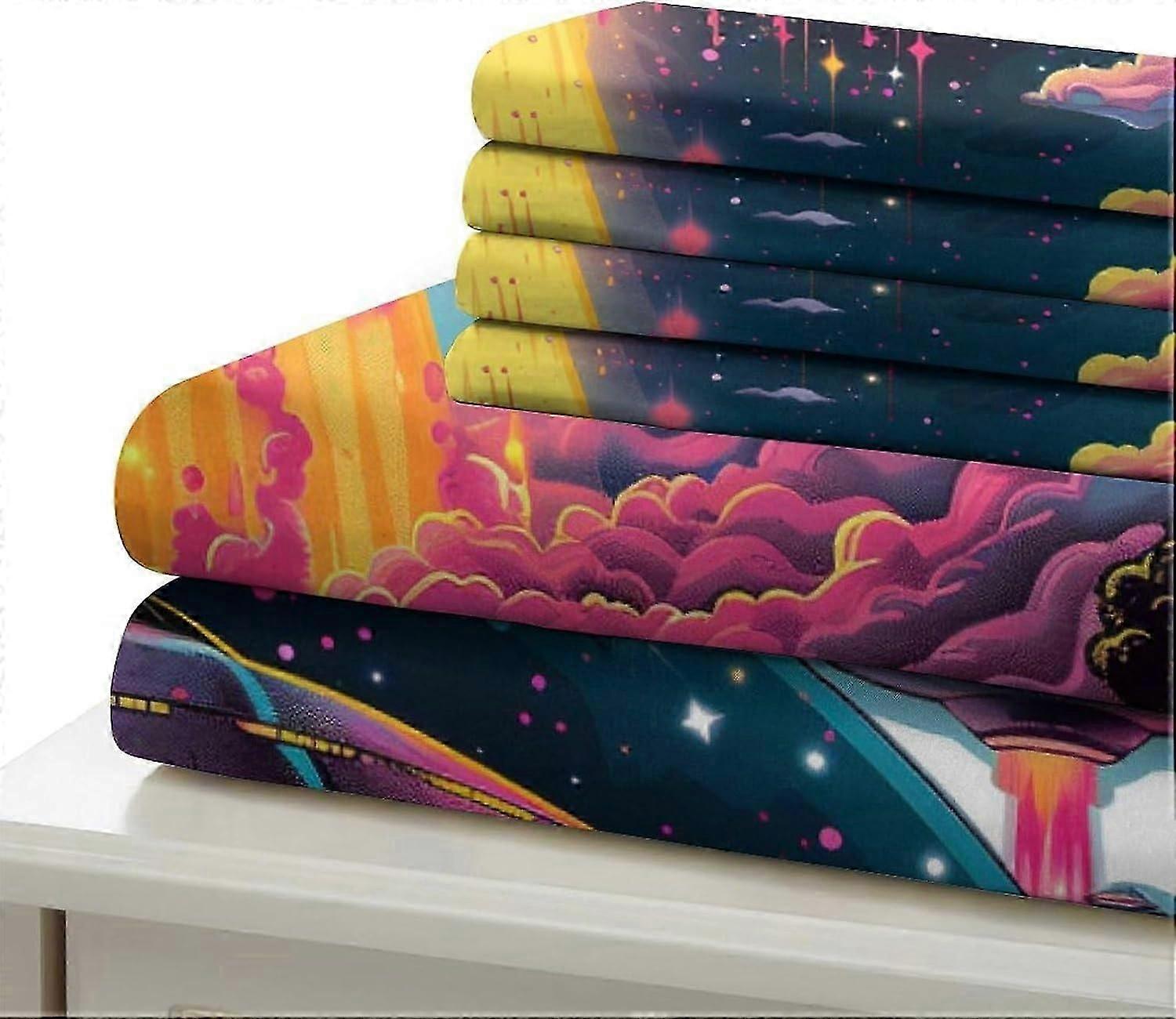 J2974 Bed Sheets VesFy Fantasy Ufo 3D Printed Aliens Quilt Cover Duvet ...