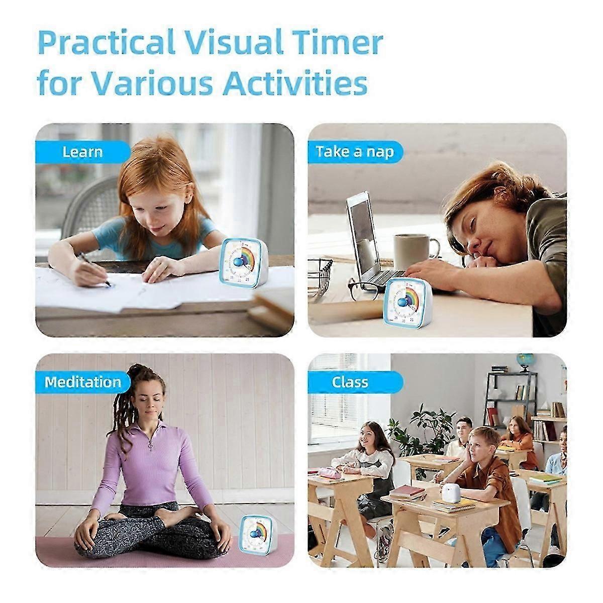 60-Minute Visual Timer with Night Light, Countdown Timer,Pomodoro Timer ...