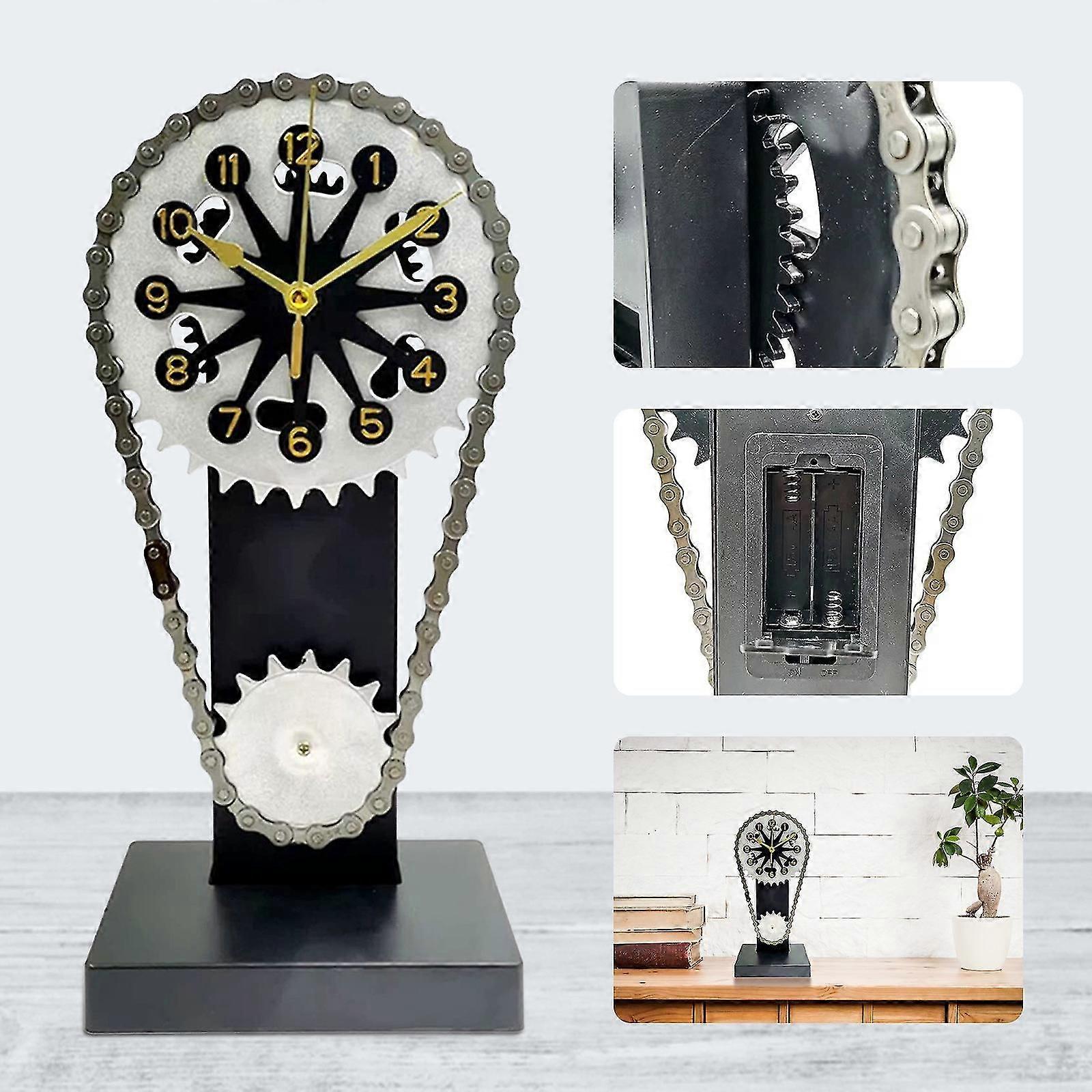 Steampunk Clock With Movement Gears Home Decor Rotating Gear Clock ...