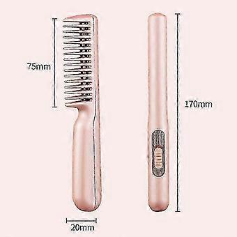 Portable USB Ceramic Heating Comb Quick Hair Straightener Mini Electric ...