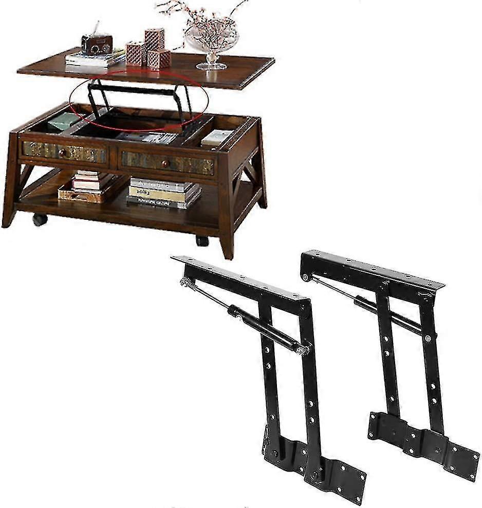 Pair Heavy Duty Steel Table Mechanism Folding Lift Black Lift Up Tray ...