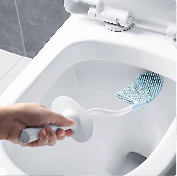 Smart Hygienic Silicone Toilet Brush with Storage Bay Caddy, flexible ...