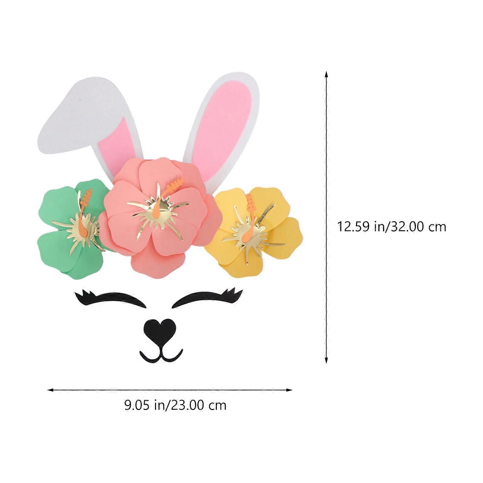 1 Set Bunny Wall Sticker Paper Rabbit Flowers Wall Decals Bunny Wall ...