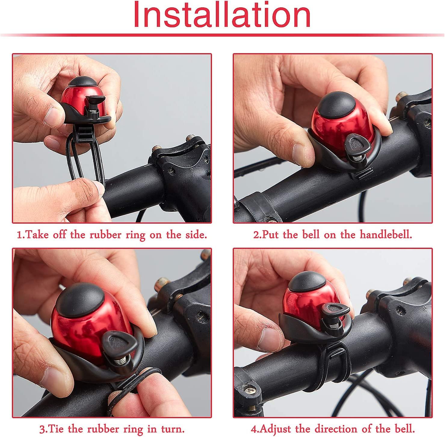 2 Pieces Bike Bell Adjustable Bicycle Bell Universal Aluminum Bike Bell ...